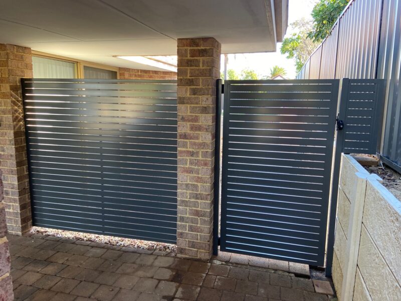 Aluminium Slat Fencing & Gate in Joondalup | Craftsman Fencing