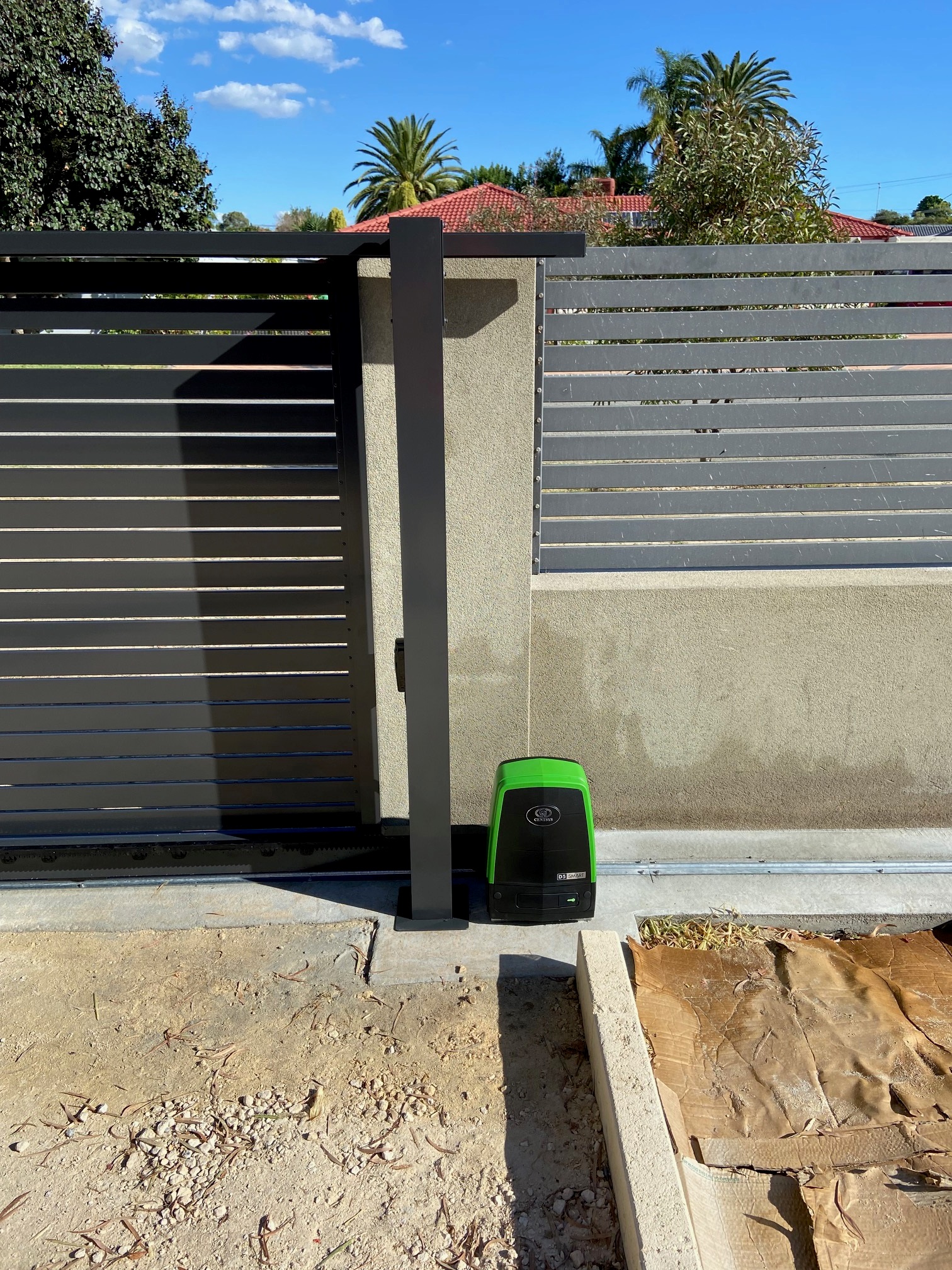 Automated Slat Slider Gate in Craigie | Craftsman Fencing Perth