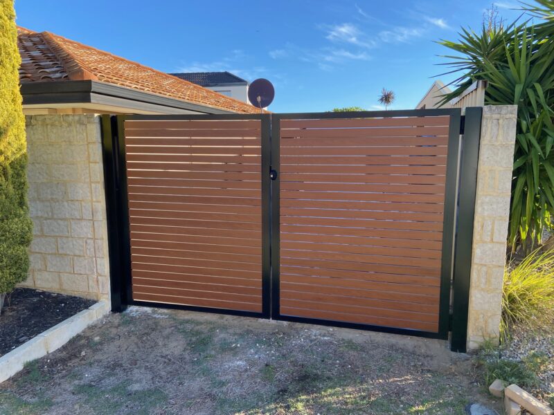 Woodgrain Slat Gate & Panel | Craftsman Fencing Perth